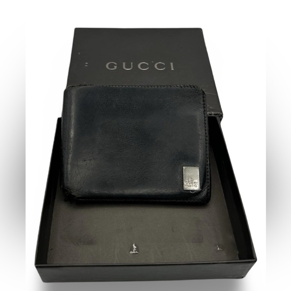 Gucci | Bags | Gucci Mens Black Leather Bifold Wallet | Poshmark